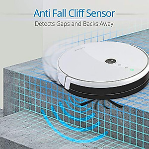 Pure Clean Robotic Vacuum Cleaner - 1100Pa Suction - Wifi Mobile App and Gyroscope Mapping - Ultra Thin 2.9” Height Cleans Carpets and Hardwood Floor - PUCRC455