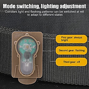 Safety Clip Lamp, Stable Waistband Clip Light Long Service Life Waterproof Nylon Material Wide Applicability for Movie Props(White Light on mud Bottom)