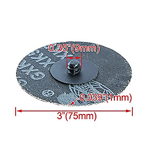 Grit40 50Pcs 3" inch Sanding Disc Roll Lock R-Type Sandpaper Quick Change Disc Grinding Pad Abrasive Disc