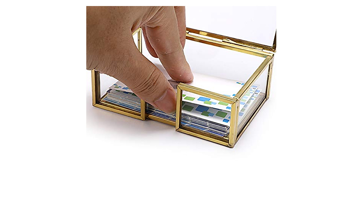 Hipiwe Gold Glass Business Card Holder - Elegant Organizer