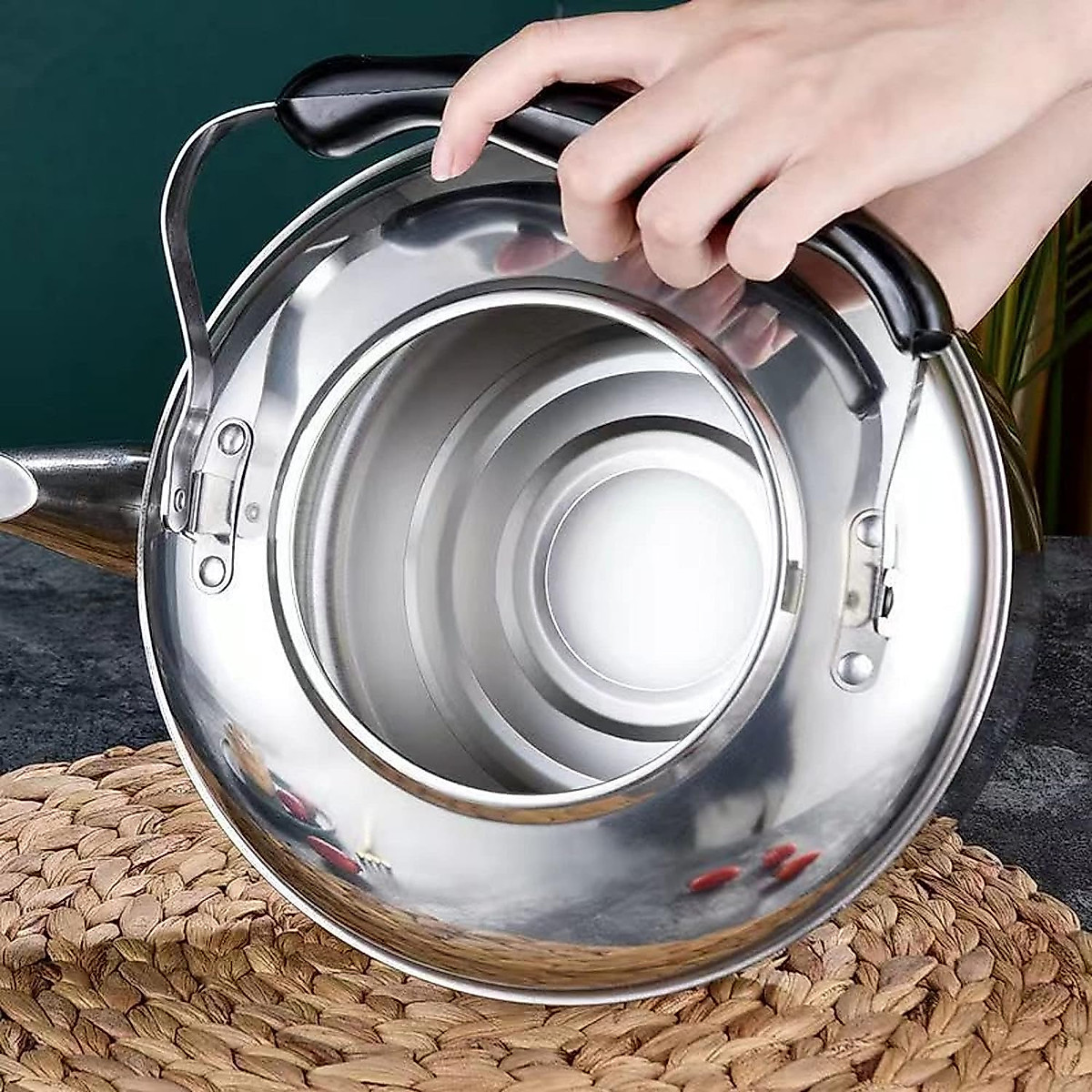 Stainless Steel Teapot,Stove Top Kettle, Stovetop Tea Pot, Fast Boiling Heat Water Tea Pot, Flat Bottom Whistling Kettle Induction Cooker Gas Stove General Purpose Kettle 5L (Color : 4l)