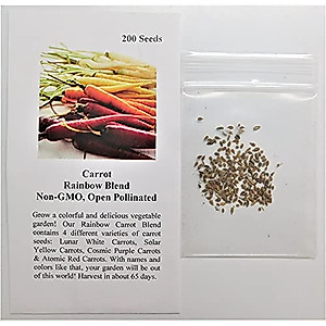 David's Garden Seeds Carrot Rainbow Blend FBA-9334 (Multi) 200 Non-GMO, Heirloom Seeds