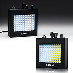 Roxant Pulse Strobe Light Halloween - 108 Super Bright LED Light Bulbs - Manual & Auto Sound Activated | Strobe Light for Parties | Party Lights (Metal Case)