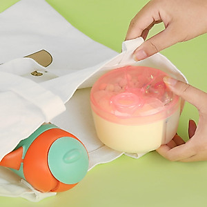 Accmor Baby Formula Dispenser On The Go, Formula Container to Go, Non-Spill Rotating Three-Compartment Formula Dispenser and Snack Storage Container for Infant Toddler Traveling