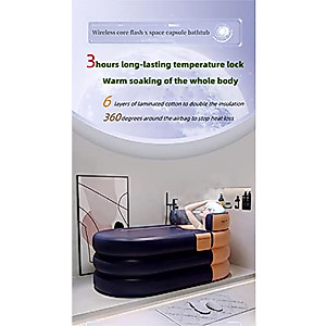 Inflatable adult bathtub with wireless electric air pump,Suitable for hot water bath & ice bath(grapefruit tangerine)