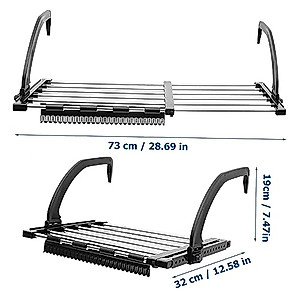 Cabilock Balcony Drying Rack Foldable Hangers Outdoor Towel Rack Folding Hangers Clothes Drying Rack Folding Indoor Laundry Drying Rack Clothes Rack Drying Retractable Drying Rack Large abs