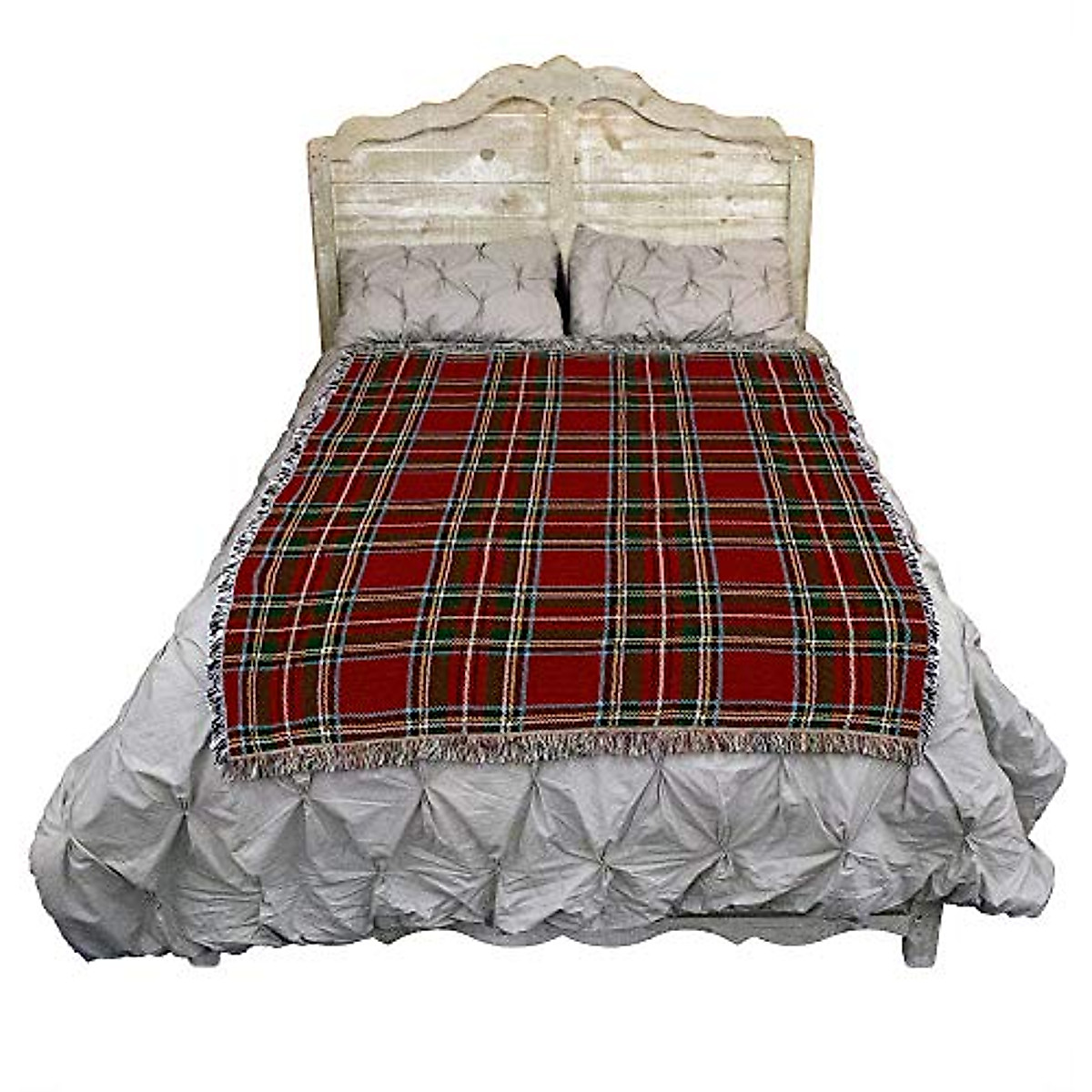 Pure Country Weavers Plaid Blanket Stewart Royal Tartan - Patterns Gift Tapestry Throw Woven from Cotton - Made in The USA (72x54)
