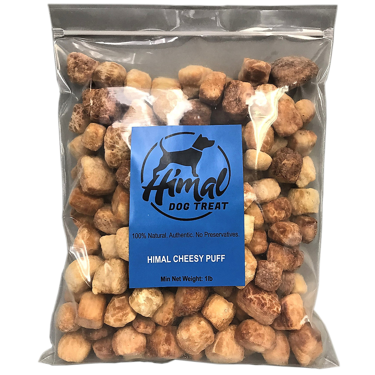 HIMAL 100% Natural Crunchy Dog Snack Cheesy Puff Pounder Bag, Min. Net Wt 1lb Dog Treat