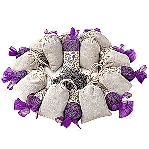 Lavender Sachet and Cedar Bags 22 Pcs - GOGOUP Natural Air Freshener Fragrance for Home Car Drawers Closets Clothes Storage 5A Dried Lavendar Flowers and Cedar Chips with Long-Lasting