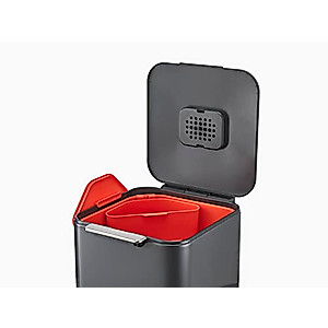 Joseph Joseph Intelligent Totem Compact Waste Separation & Recycling Unit-Graphite, 40 Liter/10.6 Gallon