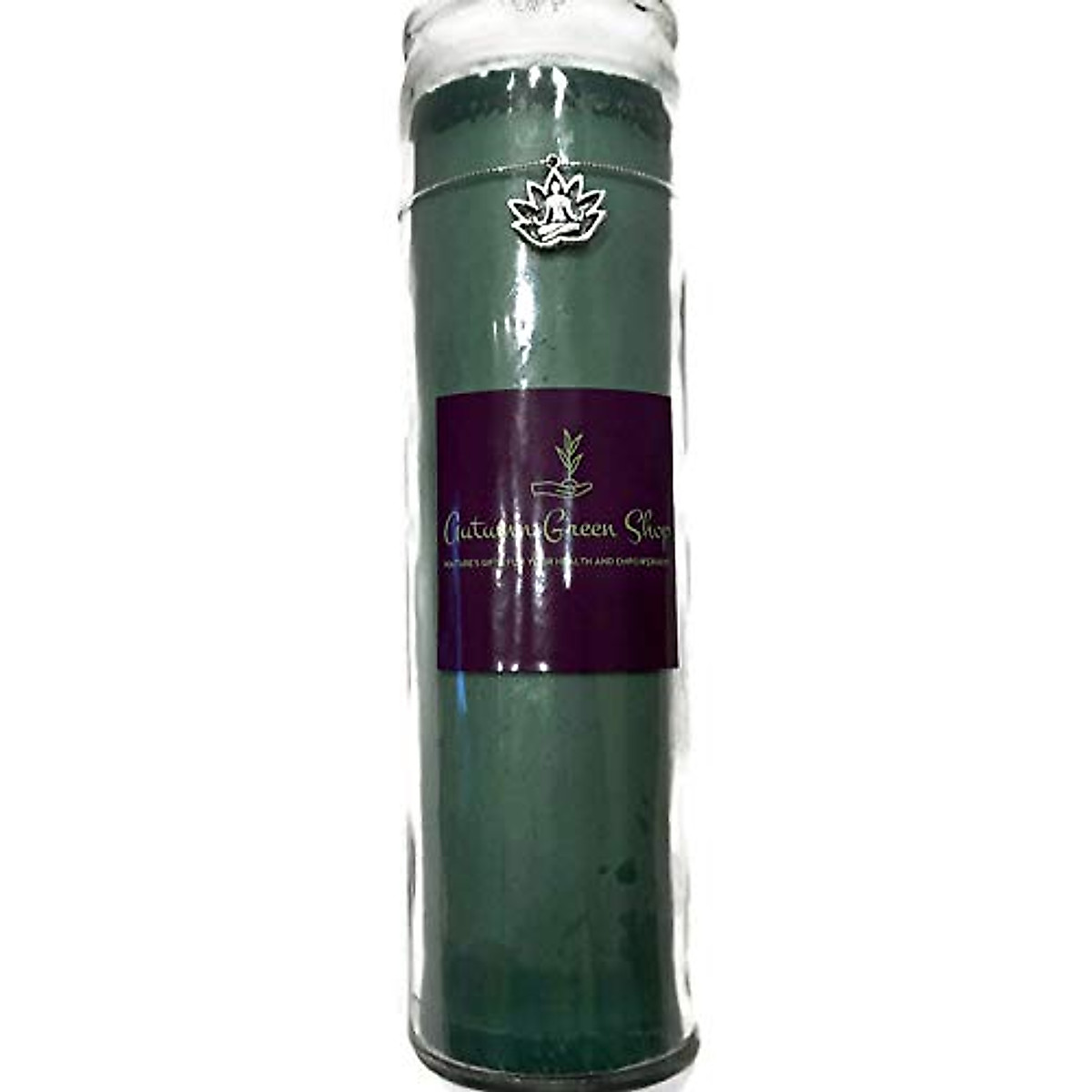 Green Candle - Lotus/Charm - Meditation, Spiritual, Yoga to Bring in Tranquility, Relieve Stress, Create Balance, Healing and Money Drawings