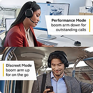 Jabra Evolve2 75 PC Wireless Headset with Advanced Active Noise Cancelling, USB-C Bluetooth Adapter and MS Teams-Compatibility - Black (Renewed)