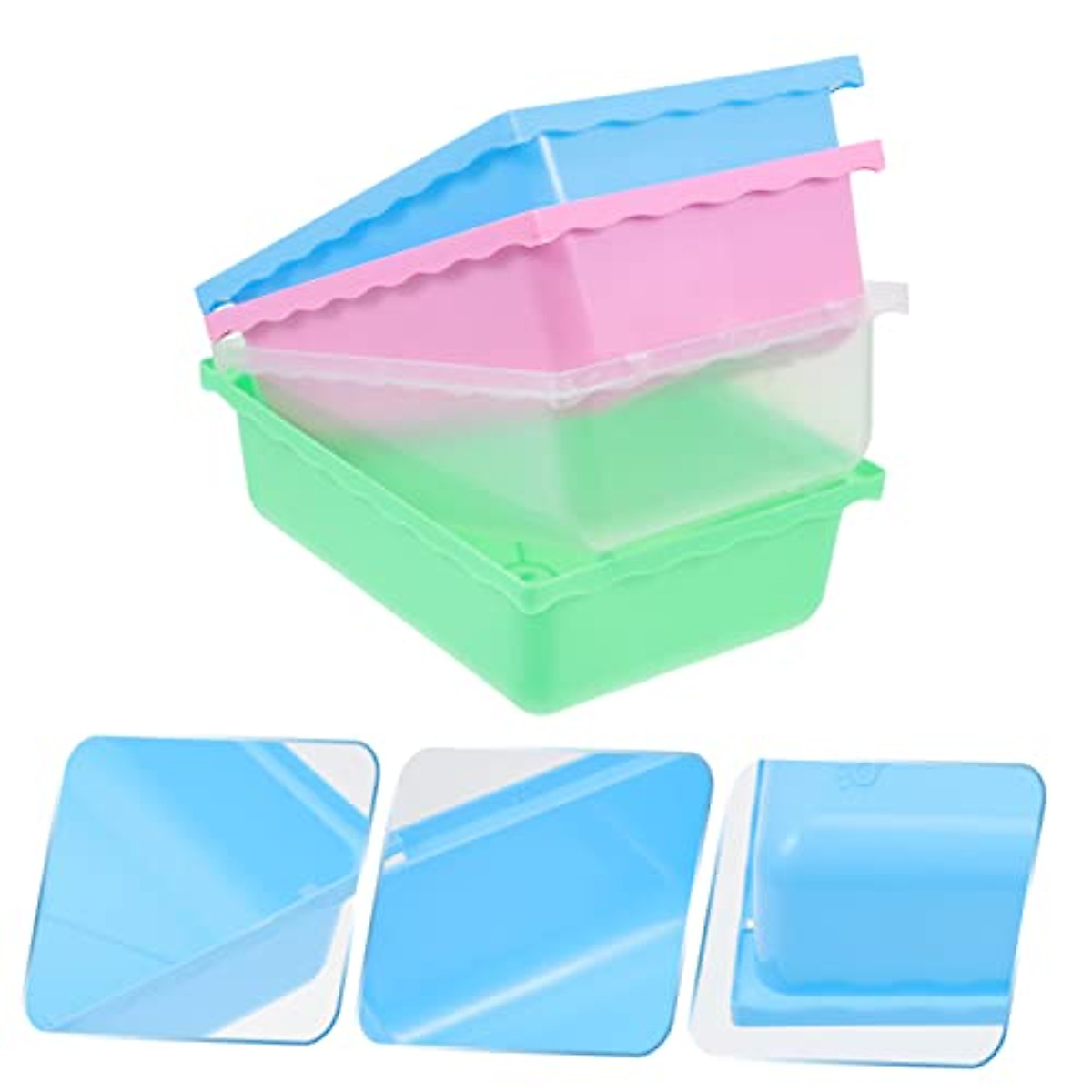 POPETPOP Chinchilla Cage Accessories Plastic Bins 4pcs Hamster Cage Tray Hamster Cages Small Pet Cage Supplies Plastic Tray Hamster Supplies Plastic Chassis Guinea Pig Bedding Plastic Trays