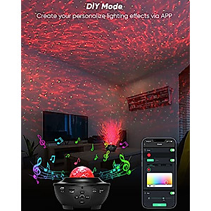 Star Projector Galaxy Night Light Projector - 48 Light Effect Themes, Remote Control, Bluetooth Speaker, Wi-Fi APP - Galaxy Projector for Bedroom, Kids Adults, Party Light, Room Decor