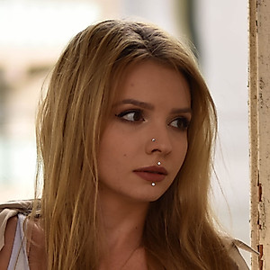 FIBO STEEL 16G Threadless Push in Lip Rings for Women Surgical Steel Nose Rings Studs Labret Monroe Tragus Helix Cartilage Earrings Medusa Piercing Jewelry 8mm