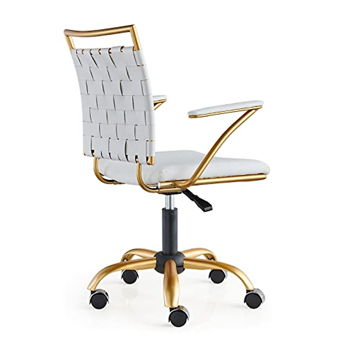 CAROCC White Gold Office Chair White and Gold Desk Chair Office Chair in White and Gold Modern Home Office Chair Gold White Office Chair Gold Legs(Gold White)