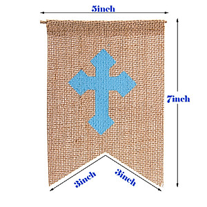 God Bless Baptism Banner by WATINC, Communion Party Banner, Christening Decoration Kit for Wedding, Baby Shower Party, First Communion (Blue)