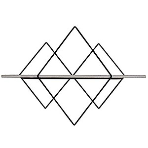 Admired By Nature Geometric Floating Wall Mounted, Wood Storage Shelf Handmade ABN5E126-NTRL