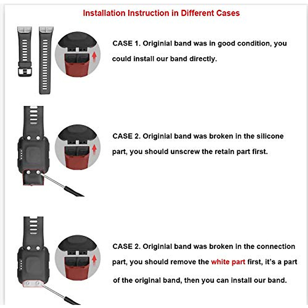 NotoCity for Garmin Forerunner 35 Band Soft Silicone Replacement Watch Strap Compatible with Forerunner 35 Smartwatch