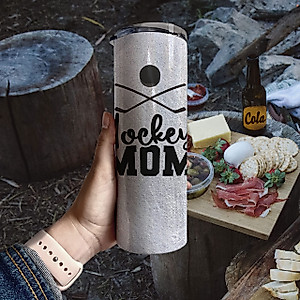 Hockey Mom – Iridescent Finish – One 20 oz Iridescent Stainless Steel Travel Tumbler with Straw – Double Wall Vacuum Insulation– Keep Beverages Cold For Up to 18 Hours or Hot for 6 Hours