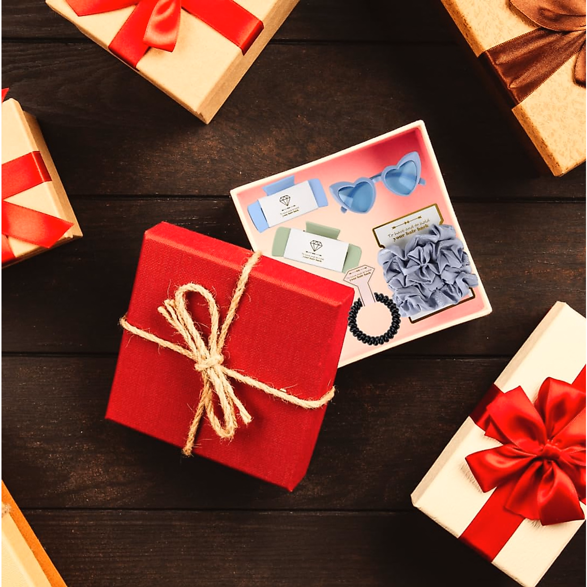 Loanzeg 6 Pairs Bachelorette Party Heart Shaped Sunglasses Party Decorations Bridesmaid Proposal Gift for Women girl (White&Dusty Blue)