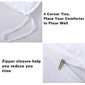 AveLom White Duvet Cover King (104 x 90 inches), 3 Pieces (1 Duvet Cover + 2 Pillow Cases), Seersucker Textured Ultra Soft Washed Microfiber, Textured Duvet Cover with Zipper Closure, Corner Ties