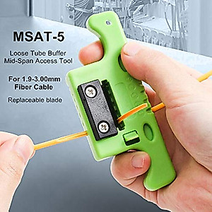 WATFOERS MSAT-5 FTTH Fiber Optic Stripping 1.9-3Mm MSAT 5 Access Tool Loose Buffer Tube Stripper, Green