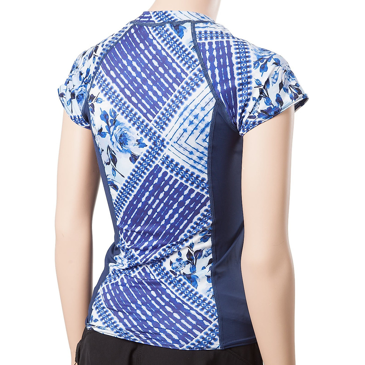 O'NEILL Cap Sleeve Sun Shirt Front Zip Indigo Patch/Navy SM (US 1-3)