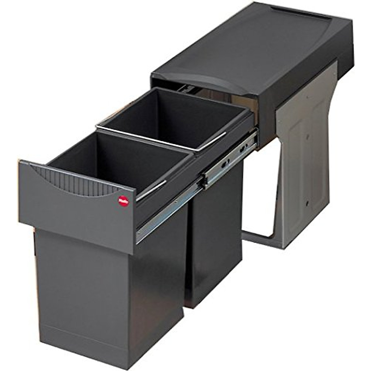 Hafele Trash Can Pull Out - Hailo Easy Cargo 30, 2 x 4 Gallons Capacity, 88 lbs Weight Capacity