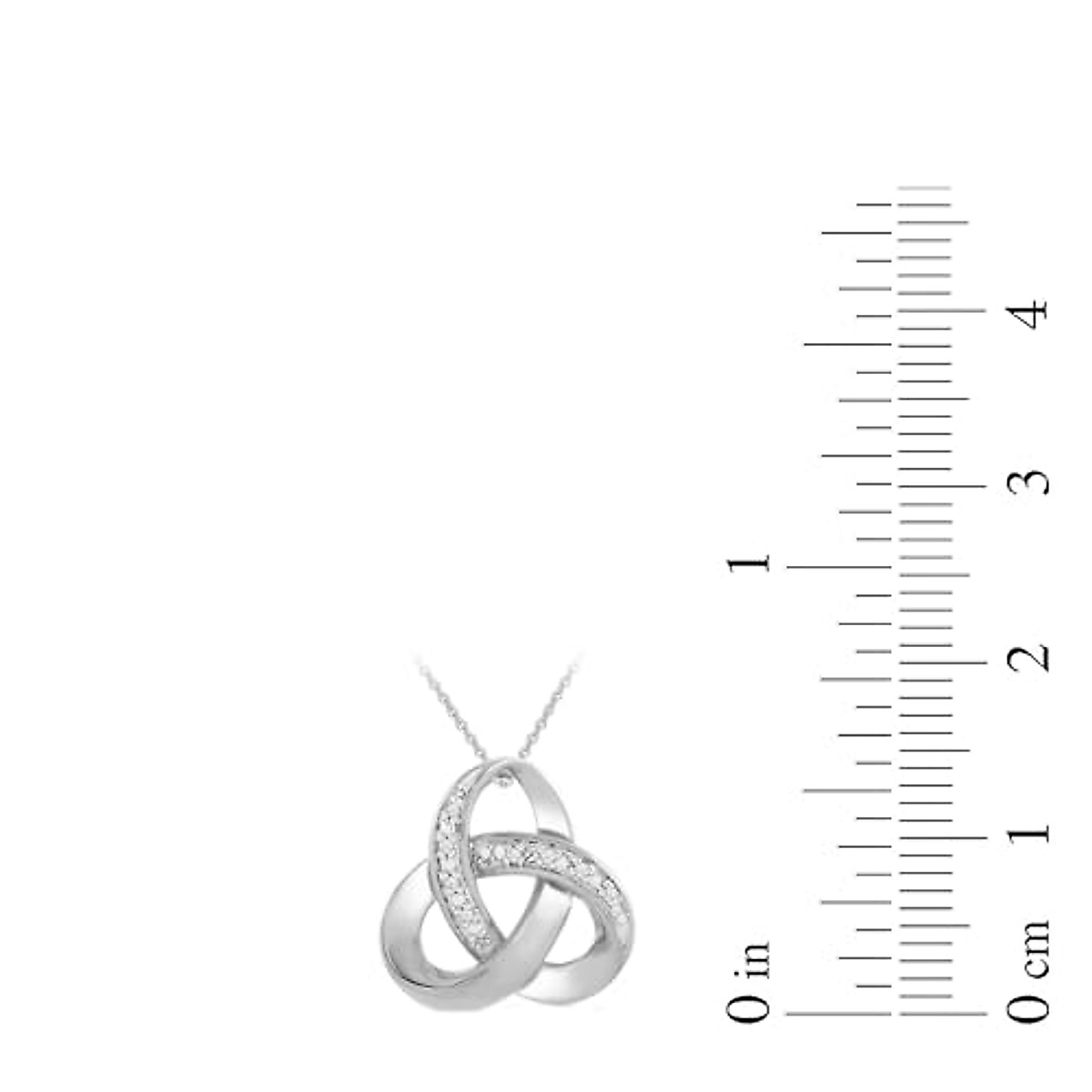 Amazon Essentials Sterling Silver Diamond Accent Love Knot Pendant Necklace , 18" (previously Amazon Collection)