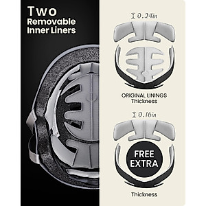 OutdoorMaster Skateboard Cycling Helmet - Two Removable Liners Ventilation Multi-Sport Scooter Roller Skate Inline Skating Rollerblading for Kids, Youth & Adults - M - Grey