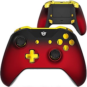 HexGaming HEX Esports Blade Elite Controller 2 Paddles & Interchangeable Thumbsticks & Triggers Stop Compatible with Xbox Series X/S Customized Game Controller PC Wireless FPS Gamepad - Shadow Red