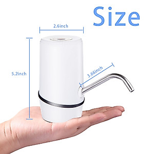 Water Pump for 5 Gallon Bottle: 2pack Water Pump for 5 Gallon Bottle USB Charging Water Bottle Dispenser with Switch Universal Fit for Home Kitchen Office and Outdoor (White+Black)