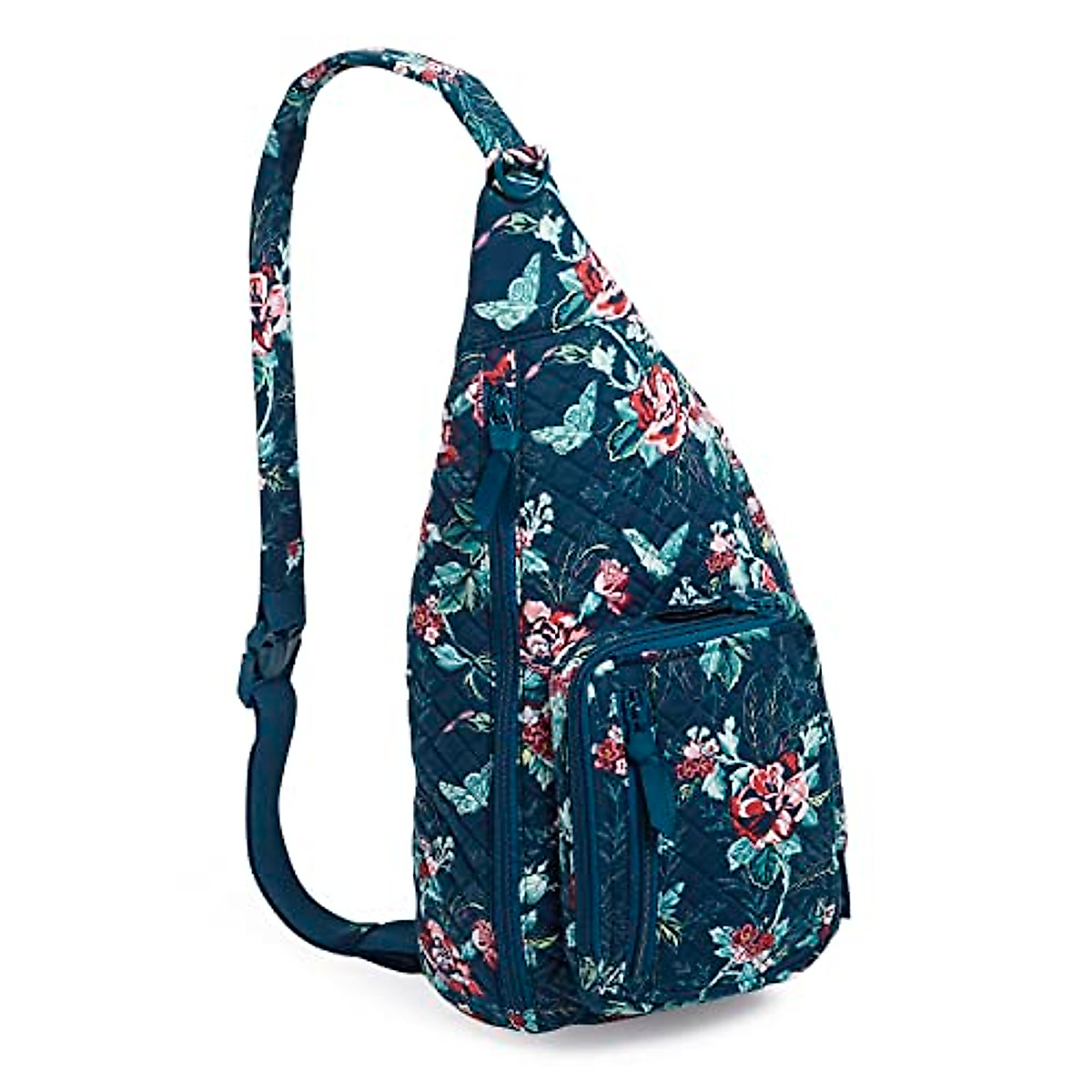 Vera Bradley Women's Cotton Sling Backpack, Rose Toile - Recycled Cotton, One Size