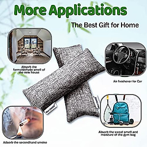 Marsheepy 12 Pack Charcoal Shoe Deodorizer Bags, Bamboo Charcoal Air Purifying bags, Odor Absorber, Odor Eliminator for shoes, Home, Closet, Pet