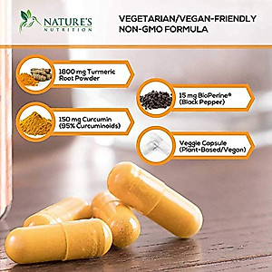 Turmeric Curcumin with BioPerine & Pepper 95% Standardized Curcuminoids 1950mg - Black Pepper for Max Absorption, Natural Joint Support, Nature's Tumeric Extract Antioxidant Supplement - 240 Capsules