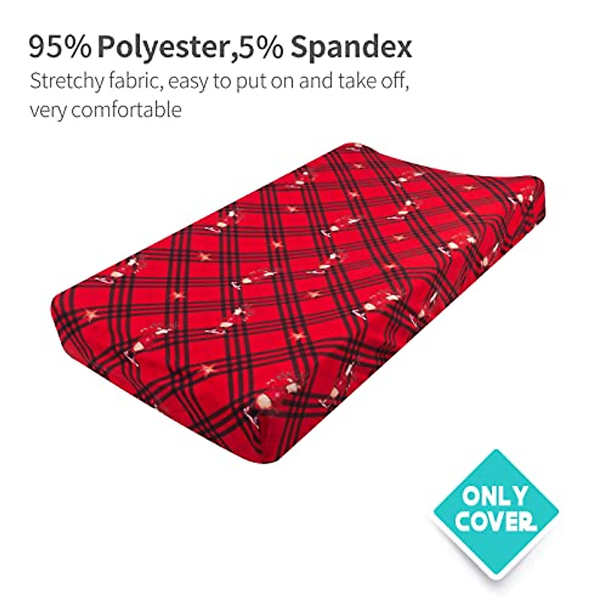 ALVABABY Christmas Gift Stretchy Jersey Changing Pad Covers 2 Pack Bassinet Sheet Soft and Light Baby Cradle Mattress for Boys and Girls 2CZE08