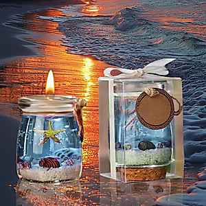 Generic Oceans Theme Gel Candle, Oceans Shell Gel Wax Candle, Oceans Theme Blue Purple Pink Gel Candle, Handmade Oceans Theme Scented Candle for Meditation Stress Relief Mood, Refer to description