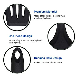 Silicone Spatula Set of 4 - Non-stick Pan Silicone Spatula Turner, Silicone Slotted Fish Turner Easy to Clean, Slotted Spatula for Eggs, Pancakes, Omelets