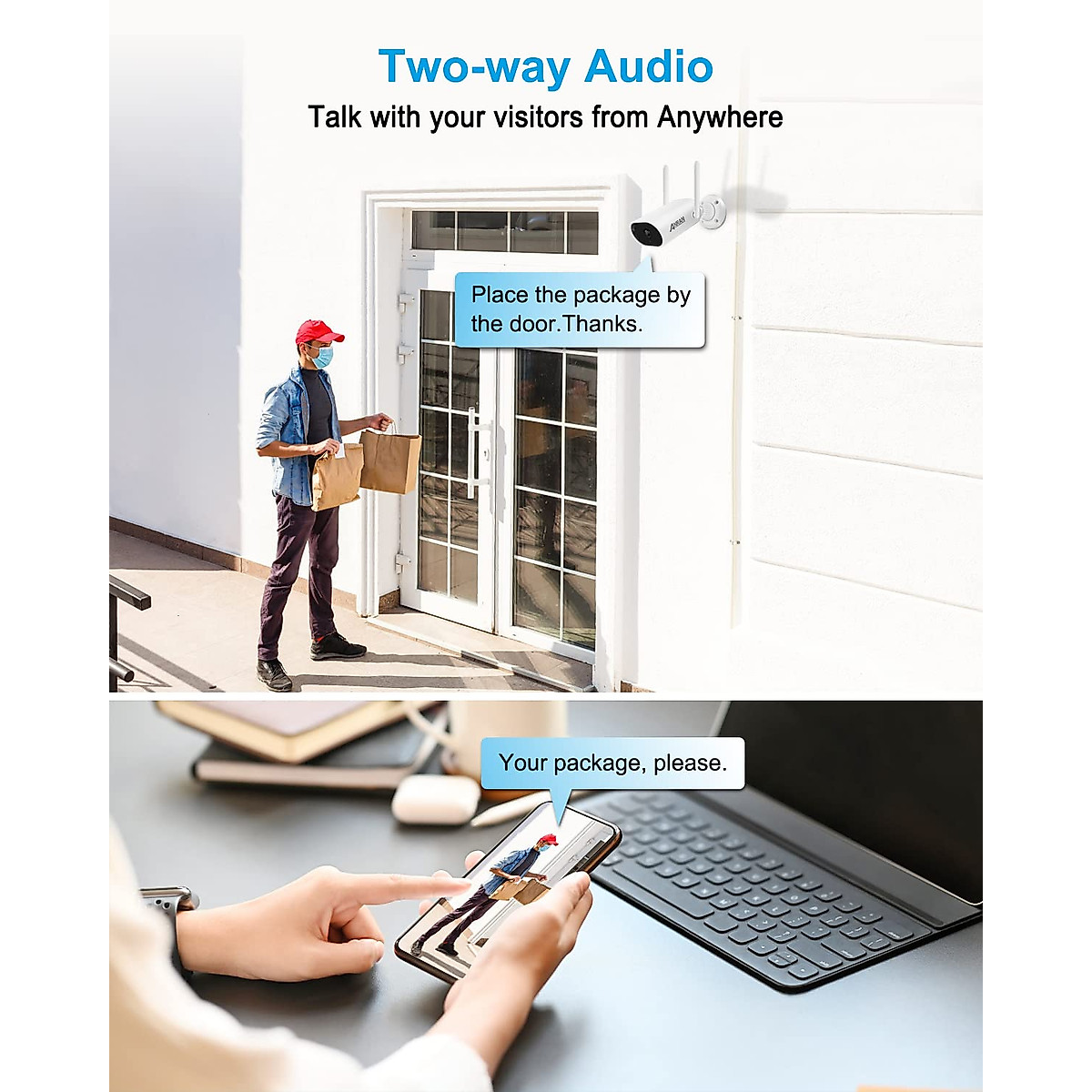 Wireless Security Camera System,ANRAN 8 Channel 2K NVR 4Pcs 3MP Home WiFi Security Camera Outdoor with1TB Hard Driver,Night Vision, IP66 Waterproof, Motion Alert, Remote Access…