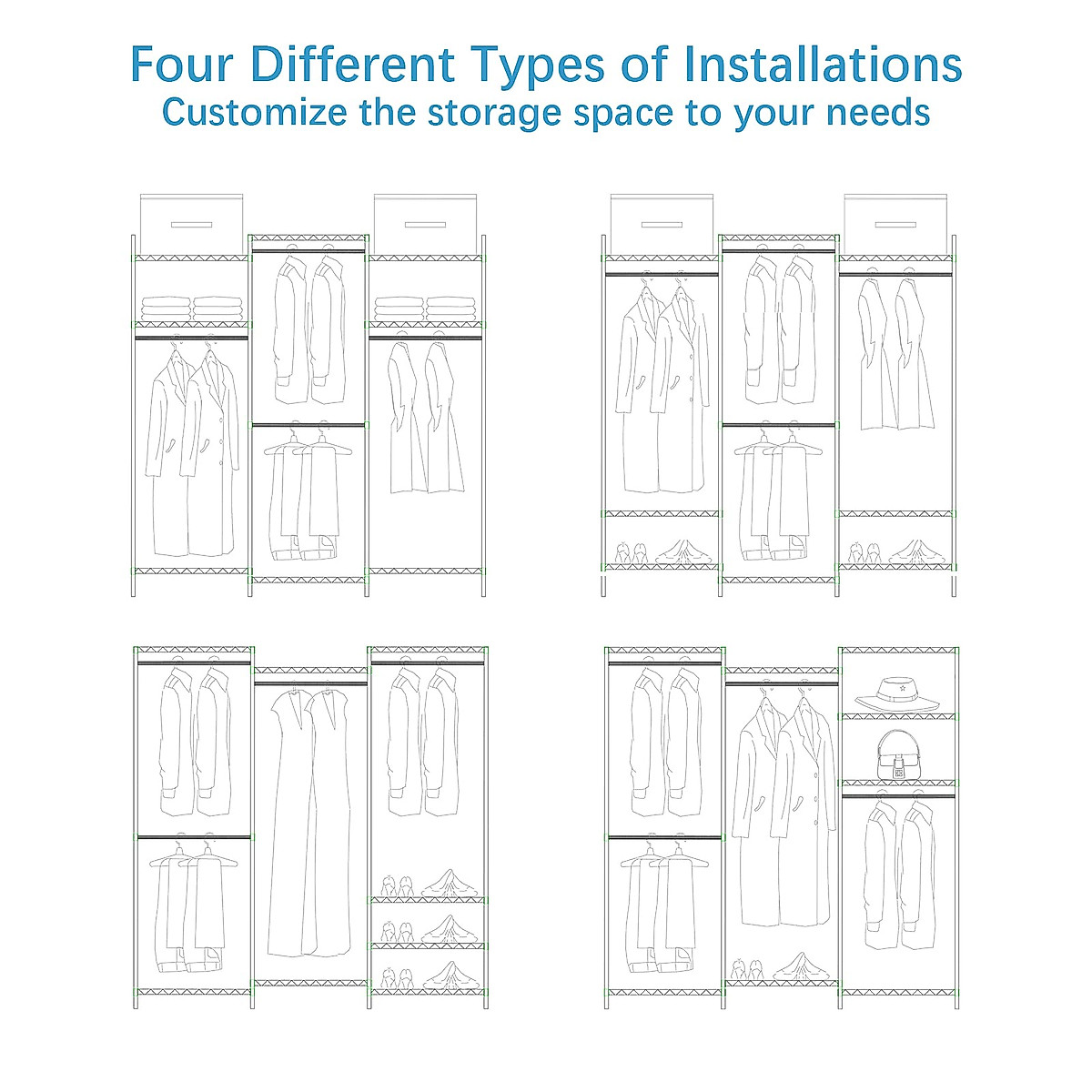 VIPEK V5C Portable Bedroom Armoires Wardrobe Closet with Cover, Heavy Duty Covered Clothes Rack Adjustable Closet Rack, White Metal Clothing Rack with Grey Oxford Fabric Cover, 70.1" Lx17.3 Wx76.4 H