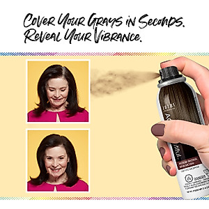 AGE beautiful Root Touch Up Hair Color Spray | Touch-Up Gray Concealer | Temporary Cover Up | Adds Volume & Covers Thinning Patches | Water, Sweat, Stain Resistant | Black | 2 Fl Oz