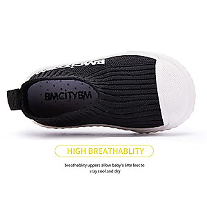 BMCiTYBM Baby Walking Shoes First High Top Mesh Boots Boy Girl Walker Infant Sock Sneakers Breathable 6 9 12 16 18 20 24 Months Black Size 6-12 Months Infant