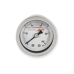 Holley EFI 26-507 Fuel Pressure Gauge - 0-100psi - 1.5 inch - Glycerin Filled