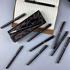 Personalized Pens Ballpoint Pen Medium Point,Engraved with Your Logo or Message Name pens/ Phone Number Metal Body Black ink Perfect for Bank, Office, Hotel Lobbies, Groomsmen Gift 10 PCS/ Pack(Black)