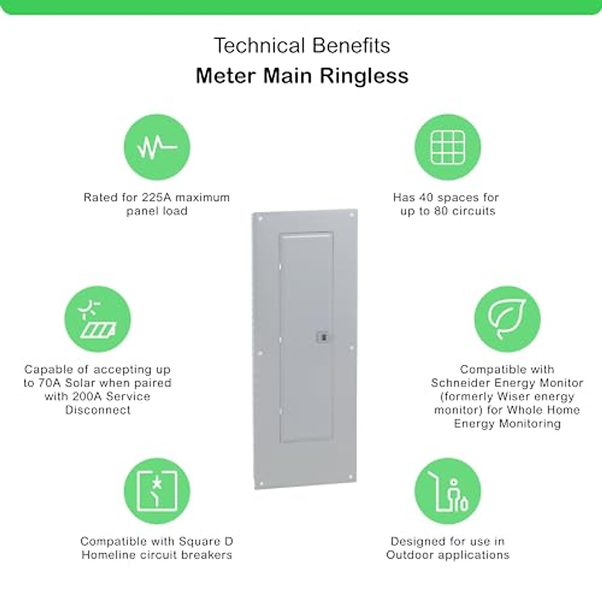 Square D - HOM4080M200PC 200 Amp 40-Space 80-Circuit Indoor Main Breaker Load Center, Gray