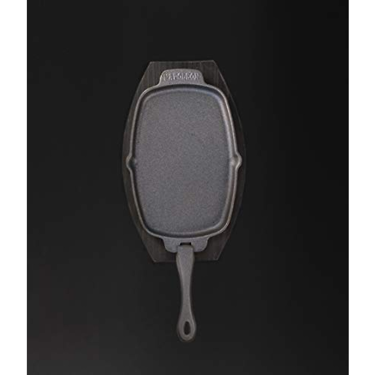 Napoleon BBQ Grill Accessory - Cast Iron Sizzle Platter - 56008 - Wooden Platter for Serving, Use On Side Burner, Use In Oven, Use On Grill Grates, Removable Handle