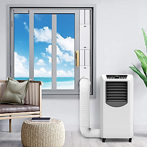 Portable Air Conditioner Window Kit, Portable AC Window Kit for Exhaust Hose 5.1 Inch Diameter with Coupler Adjustable AC Window Seal Vent Kit for Sliding Window