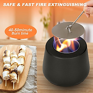 Tabletop Fire Pit Bowl Mini Table Top Rubbing Alcohol Personal Smores Fireplace Long Burning Smokeless Flame Portable Upgraded Ceramic Firepit, Small Fire Pit Used Indoor & Outdoor & Garden