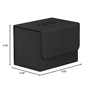 Ultimate Guard Sidewinder 80+, Deck Box for 80 Double-Sleeved TCG Cards, Black, Magnetic Closure & Microfiber Inner Lining for Secure Storage